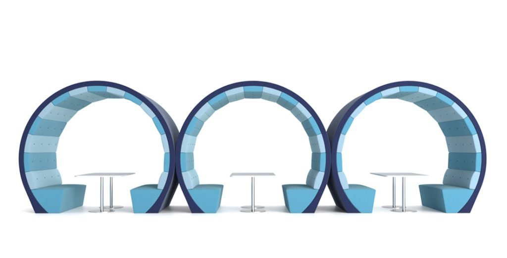 Ocean Circular Office Booth - Citrus Seating