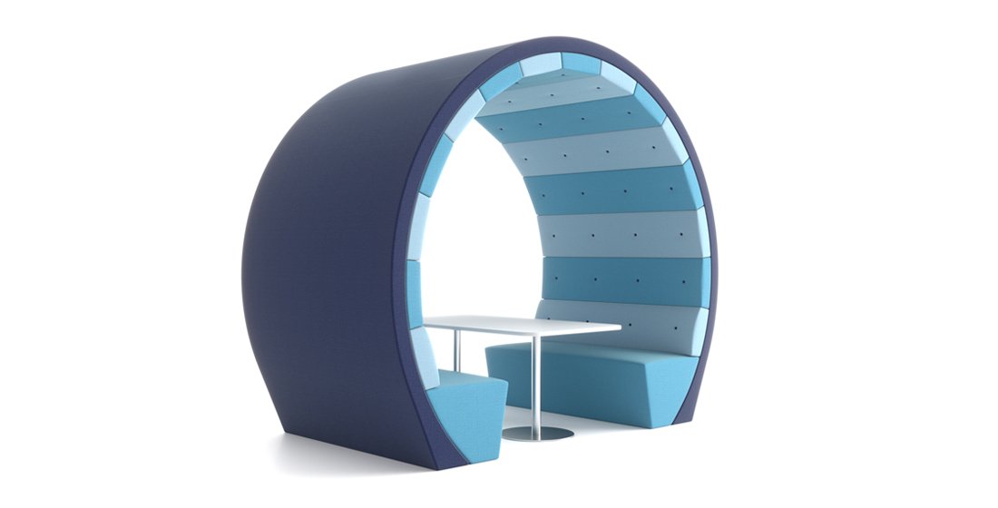 Ocean Circular Office Pod - Citrus Seating - Quiet Meeting Space
